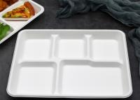 China School Disposable Biodegradable Bagasse Tableware 6 5 3 Compartment Lunch Tray for sale