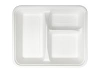 China School Disposable Biodegradable Bagasse Tableware 6 5 3 Compartment Lunch Tray for sale