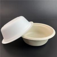 China 120 Degree Oil Resistant Biodegradable Sugarcane Bagasse Plates Takeaway Bowl With Lid for sale