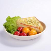 China 120 Degree Oil Resistant Biodegradable Sugarcane Bagasse Plates Takeaway Bowl With Lid for sale
