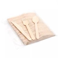 China 140mm Biodegradable Birch Disposable Wooden Cutlery 150mm Wooden Fork Knife And Spoon for sale