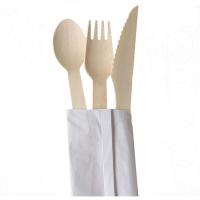 China 140mm Biodegradable Birch Disposable Wooden Cutlery 150mm Wooden Fork Knife And Spoon for sale