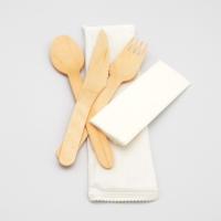 China 140mm Biodegradable Birch Disposable Wooden Cutlery 150mm Wooden Fork Knife And Spoon for sale