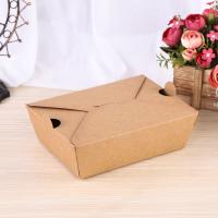 China Biodegradable Food Packaging Boxes Takeway Bento Lunch Box Kraft Paper for sale