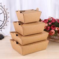 China Biodegradable Food Packaging Boxes Takeway Bento Lunch Box Kraft Paper for sale