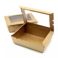 China Salad 337gsm Biodegradable Disposable Tableware Food Packaging Box With Window for sale