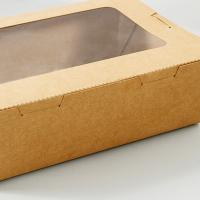 China Salad 337gsm Biodegradable Disposable Tableware Food Packaging Box With Window for sale