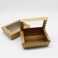 China Salad 337gsm Biodegradable Disposable Tableware Food Packaging Box With Window for sale