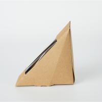 China Brown Kraft Food Paper Cardboard Takeaway Lunch Packaging Sandwich Box With Window for sale