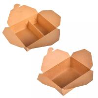 China Disposable Compartment Take Away Box Carryout Food Packaging Kraft Paper Lunch Boxes for sale
