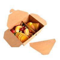 China Disposable Compartment Take Away Box Carryout Food Packaging Kraft Paper Lunch Boxes for sale