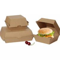 China 120 Deg Disposable Burger Boxes Packaging Burger Hamburger Packaging Box for sale