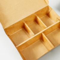 China 3 4 5 Compartment Biodegradable Disposable Tableware Bento Paper Lunch Box Kraft 3MM for sale