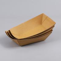 China 0.25LB 25# Biodegradable Disposable Tableware Boat Frie Snack Trays for sale