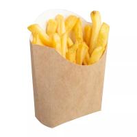China 220gsm Disposable Pantone Pe Coated Kraft Paper French Fries Potato Chips Box Packaging for sale