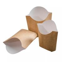 China 220gsm Disposable Pantone Pe Coated Kraft Paper French Fries Potato Chips Box Packaging for sale