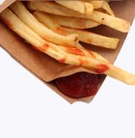 China Pe Coated French Fries Paper Disposable Cone Cups Kraft Paper Box With Sauce for sale