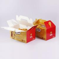 China 7CM 300gsm  Fast Food Packaging Roast Chicken Box Take Out Paper Boxes for sale