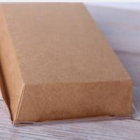 China 500ml 600ml Kraft Paper Tray Sushi Food Box 300gsm Disposable Food Containers With Lids for sale
