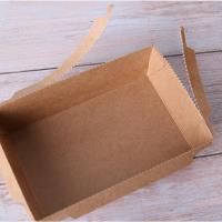 China 500ml 600ml Kraft Paper Tray Sushi Food Box 300gsm Disposable Food Containers With Lids for sale