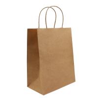 China Kraft Biodegradable Disposable Tableware 130g 135g White Gift Bag With Handles for sale