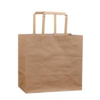 China 250gsm 300gsm Biodegradable Disposable Tableware Brown Paper Bags With Handles for sale