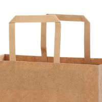 China 250gsm 300gsm Biodegradable Disposable Tableware Brown Paper Bags With Handles for sale