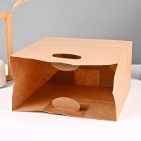 China Recycled 4LBS Die Cut Food Packaging Paper Bag Handle Gift Shopping Bag 150GSM for sale