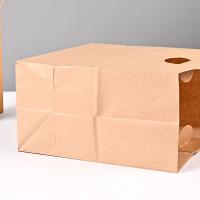 China Recycled 4LBS Die Cut Food Packaging Paper Bag Handle Gift Shopping Bag 150GSM for sale