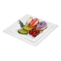 China 9in 10in Eco Friendly Compostable Sugarcane Paper Plates Dessert Square Cake Plate for sale