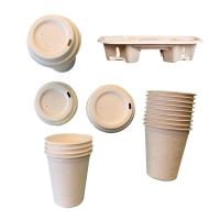 China Milk Pfas Free Biodegradable Bagasse Tableware 8oz Disposable Takeaway Coffee Cups for sale