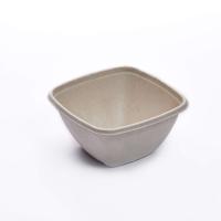 China 16 24 32oz Biodegradable Sugarcane Bagasse Bowl Fruit Salad Containers Box With Cover for sale