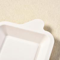 China 7g Mini Sugarcane Biodegradable Bagasse Tableware Paper Pulp Dessert Food Tray For Party for sale