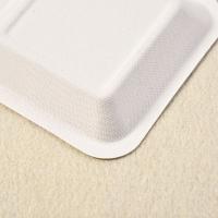 China 7g Mini Sugarcane Biodegradable Bagasse Tableware Paper Pulp Dessert Food Tray For Party for sale