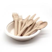 China Biodegradable Bagasse Eco Friendly Disposable Cutlery 141.7mm Compostable Forks And Spoons for sale