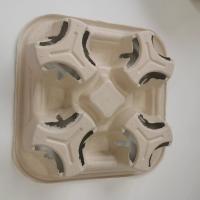 China Plastic Free Biodegradable Bagasse Tableware 2/ 4 Cup 28g Take Out Paper Cup Carrier for sale