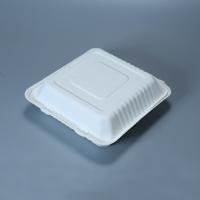 China 800ml Takeaway Containers Microwave Safe Bagasse Clamshell Birthday Party Disposable Plates for sale