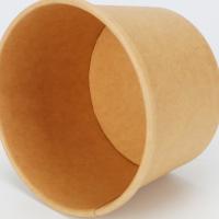 China PLA Coating Disposable Biodegradable Take Out Containers Kraft Paper Soup Bowl 16oz 24oz for sale