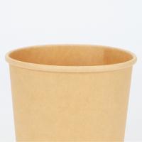 China PLA Coating Disposable Biodegradable Take Out Containers Kraft Paper Soup Bowl 16oz 24oz for sale