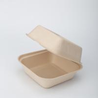 China Virgin 21g Disposable Hamburger Clamshell Box Sugarcane Bagasse Takeaway Boxes for sale