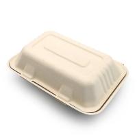 China 600ml 1000ml Dinnerware Compostable Party Tableware Bagasse Pulp Lunch Bento Box for sale