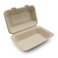 China 600ml 1000ml Dinnerware Compostable Party Tableware Bagasse Pulp Lunch Bento Box for sale