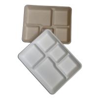 China Harmless Compostable Party Tableware Sugarcane Bagasse Disposable Christmas Tray for sale