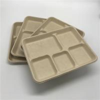 China Harmless Compostable Party Tableware Sugarcane Bagasse Disposable Christmas Tray for sale