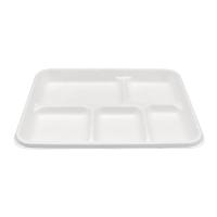 China Harmless Compostable Party Tableware Sugarcane Bagasse Disposable Christmas Tray for sale