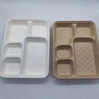 China Harmless Compostable Party Tableware Sugarcane Bagasse Disposable Christmas Tray for sale