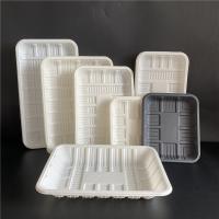 China Biodegradable Sealable Meat Cornstarch Tableware Frozen Food Tray Container 150mm for sale