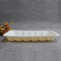 China Biodegradable Sealable Meat Cornstarch Tableware Frozen Food Tray Container 150mm for sale