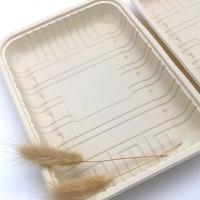 China Biodegradable Sealable Meat Cornstarch Tableware Frozen Food Tray Container 150mm for sale