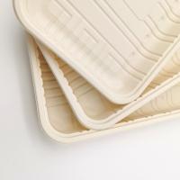 China Biodegradable Sealable Meat Cornstarch Tableware Frozen Food Tray Container 150mm for sale